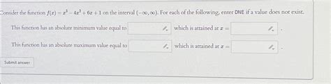 Solved Consider The Function F X X3 4x2 6x 1 ﻿on The