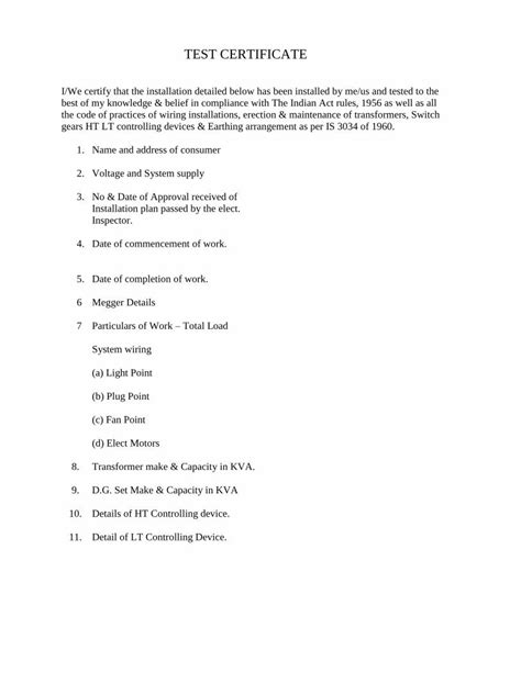 Pdf Test Certificate · Pdf File6 Megger Details 7 Particulars Of