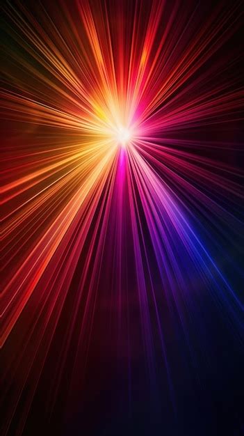 Radiant Burst A Mesmerizing Display Of Colorful Light Rays Premium Ai