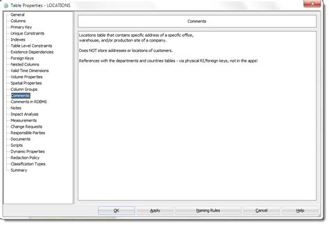 Sql Developer Data Modeler On Notes Comments And Comments In Rdbms