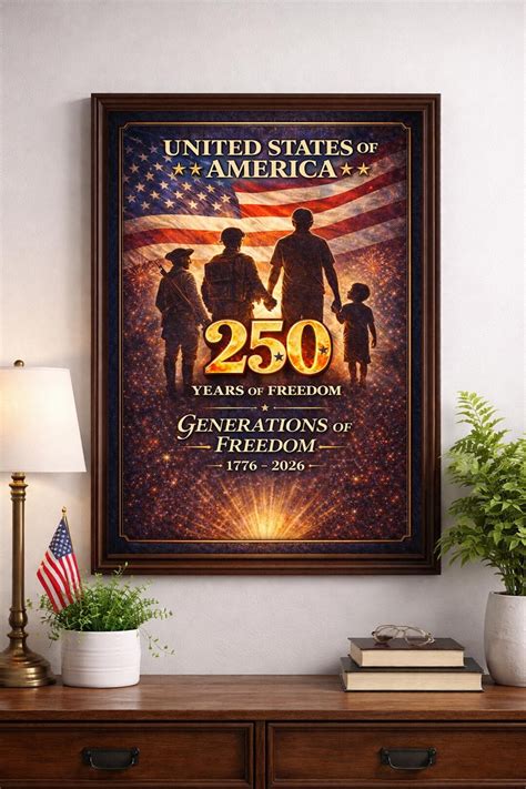 Usa 250th Anniversary Poster Set Patriotic Wall Art Digital Download
