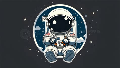 Aiai数字艺术 坐着的宇航员和月球的插画 Ai平面元素免费下载png格式4032像素编号70956524 千图网