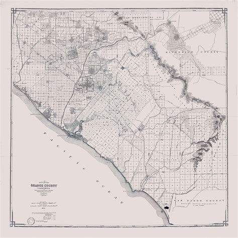 1914 Map Of Orange County California Etsy