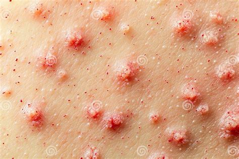 A Close Up Of A Person S Skin With Red Bumps All Over Stock Image