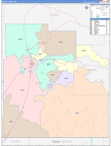 Otero County Nm Wall Map Color Cast Style By Marketmaps Mapsales
