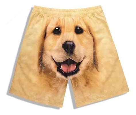 Shorts Hombre Verano Con Cara Perro Bóxer Playa Divertido Meses Sin Interés