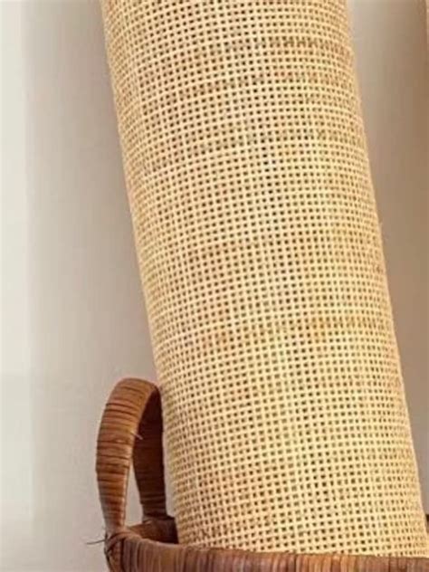 Elegent Home 18 Inch X 5 Feet Rattan Cane Mesh Roll Webbing Sqare Design Pattern Rattan Roll