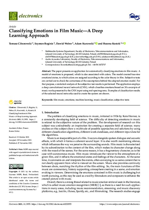 Pdf Classifying Emotions In Film Music—a Deep Learning Approach