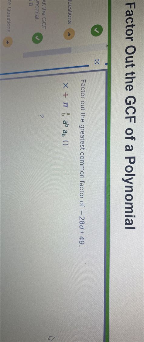 Solved Factor Out The Gcf Of A Polynomialfactor Out The