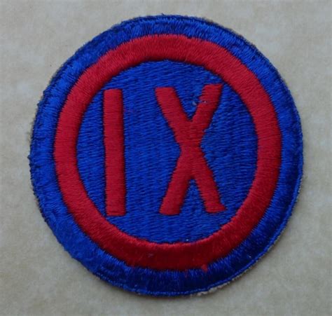 Us Army 9th Corps Ix Patch Original Early Ww2 Straight Embroidered