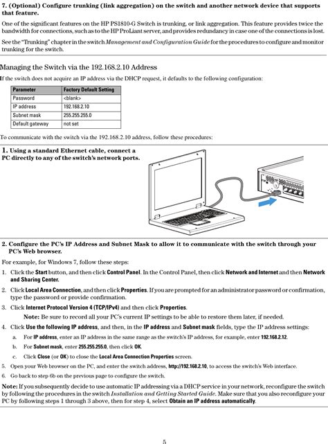 Hp Ps G Switch J Aaba Users Manual Quick Setup Guide And Safety Regulatory Information