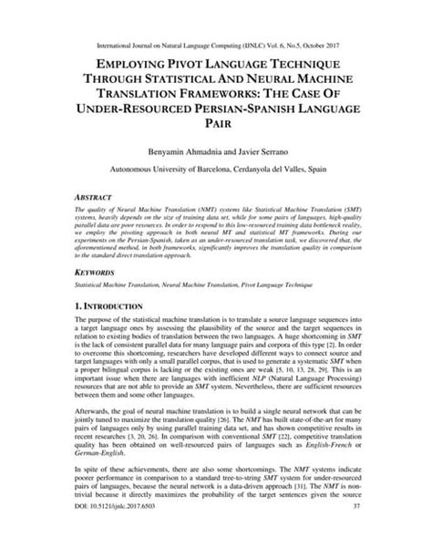 Employing Pivot Language Technique Through Statistical And Neural Machine Translation Frameworks