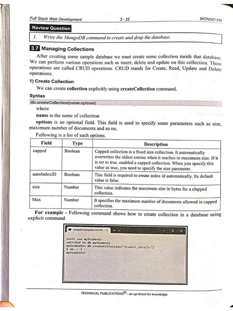 Explain In Detail About Various Operation In Mongodb Collection Pdf