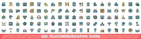 100 Telecommunication Icons Set Color Line Style 44233566 Vector Art At Vecteezy