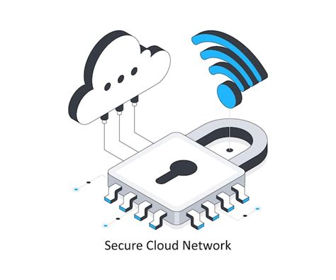 Premium Vector Secure Cloud Network Isometric Stock Illustration Eps File Stock Illustration