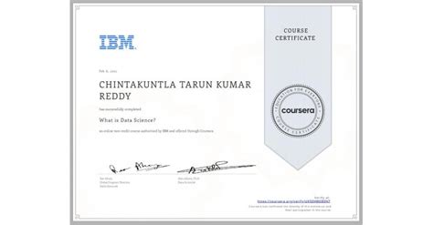 tarun reddy on linkedin got my first certificate from ibm thankyou ibm
