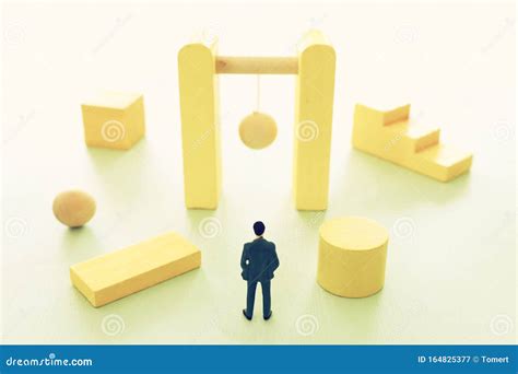 business concept of problem solving and learning strategy a businessman faces a challenge that