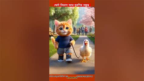 ছোট বিড়াল আর মুরগির বন্ধুত্ব 🥰 Ai Catlover Cat Cartoon Short Youtube