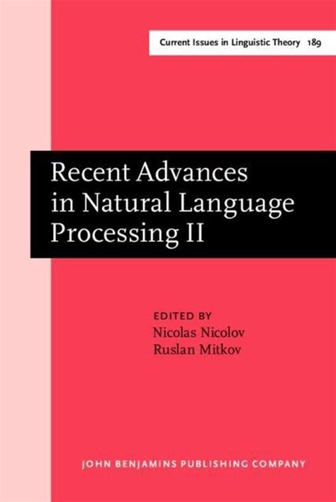 recent advances in natural language processing 9789027236951 boeken