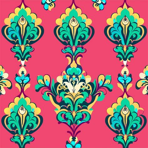 Repeating Patternclassic Damaskflat Vector Art High Quality Digital