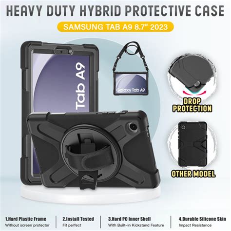 Jual X Shape Armor Case Samsung Tab A9 8 7 Hand Stap Casing Stand Rotate Model 1 Jakarta