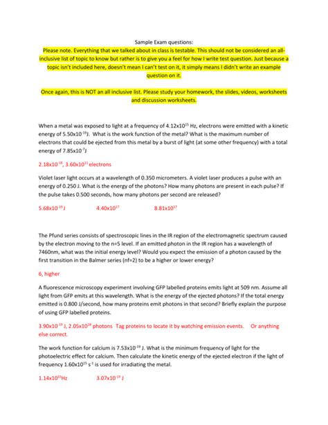 Sample Exam Questions Midterm 1