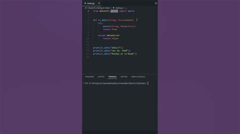 Check If String Has Date Any Format In Python Shorts Python Pythonshorts Youtube