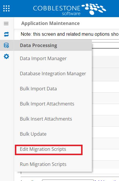 configuration and data migration scripts account maintenance