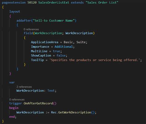 Dynamics 365 Business Central How To Displayadd Work Description Blob Data Type On The List