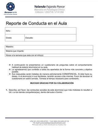 Guía Práctica Para Redactar Un Reporte De Conducta Escolar Limmerkoll