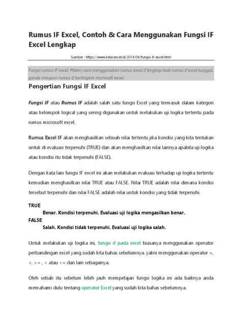 Rumus If Excel 1 Pdf