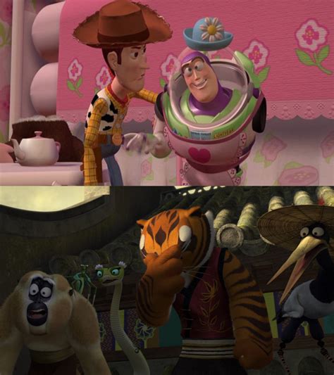 Furious Five React To Buzz Lightyear Mrs Nesbitt By Masteroflaughter On Deviantart