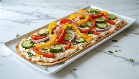 Hummus And Veggie Flatbread Chopped
