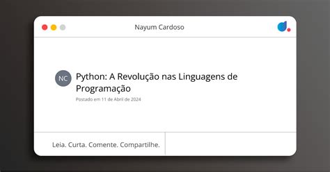 Python A Revolução Nas Linguagens De Programação Nayum Cardoso Dio