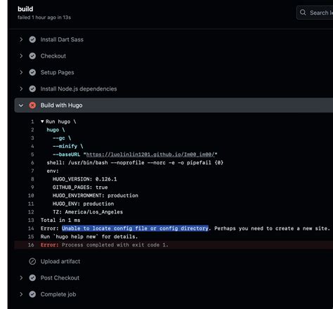 Host On Github Pages Unable To Locate Config File Or Config Directory