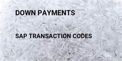 Down Payments Tcode In Sap Transaction Codes List