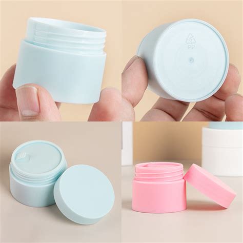 กระปุกครีมพลาสติก 5 15 20 30 50 กรัม สีพาสเทล ฟ้า ชมพู ขาว ดำ กระป