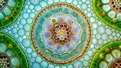 Cuscuta Stem And Median Cross Section Cut Under The Microscope â