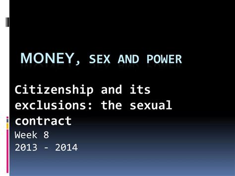 PPT Money Sex And Power PowerPoint Presentation Free Download ID