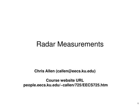 PPT Radar Measurements PowerPoint Presentation Free Download ID