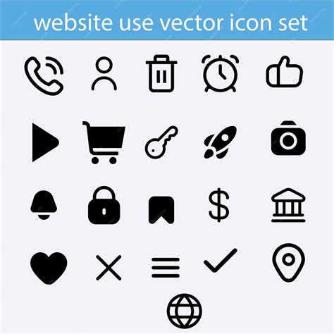 Premium Vector Website Use Vector Art Icon Set Illustration