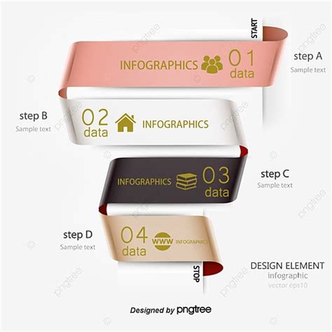 Ribbon Vector Chart Vector Step Business Ribbon Ppt Element Flow Vector Ribbon Banner