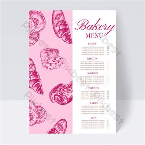 Pink Dessert Shop Menu Design Psd Free Download Pikbest