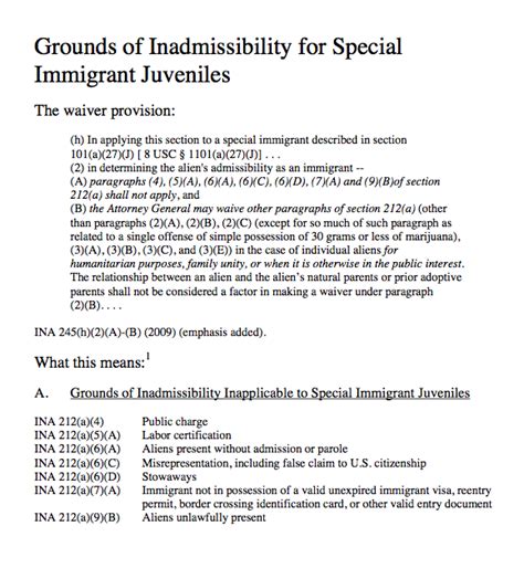 Ilrc Grounds Of Inadmissibility For Sij Status Legal Design Lab
