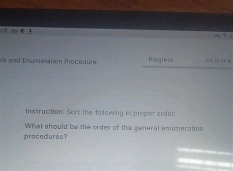 Is And Enumeration Procedure Progress 0 0 Of StudyX