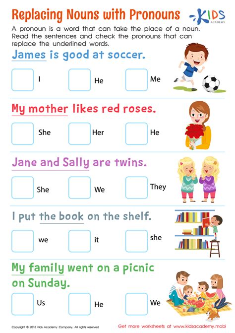 Nouns And Pronouns Worksheet 1st Grade Noun Worksheets