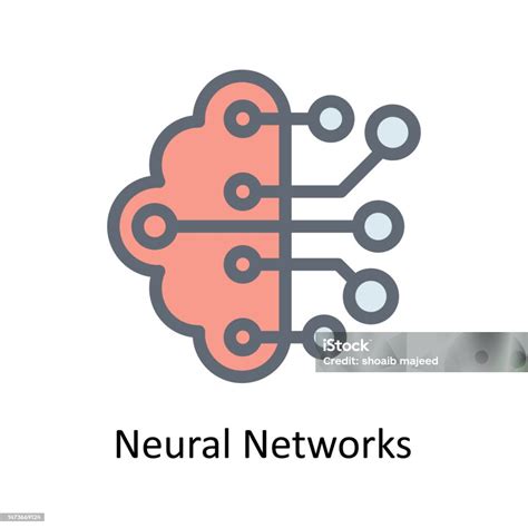 Neural Networks Vector Fill Outline Icons Simple Stock Illustration