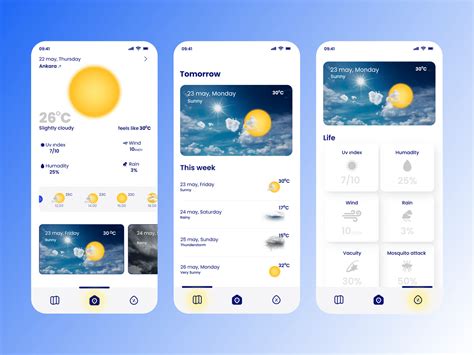 Weather Mobile App UI On Behance