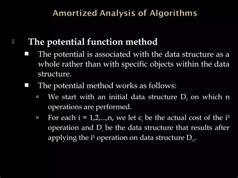 Amortized Analysis Of Algorithms Ppt
