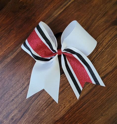 Custom Tick Tock Stripe Cheer Bow Softball Bow Dance Bow Etsy